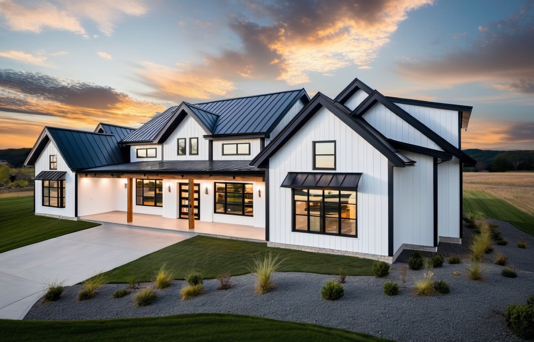 Ashwood Farmhouse V3 Custom Home Plan for Modern Country Living - Etsy