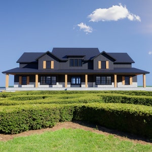 Mega Farmhouse Plan - 6,052 Sq Ft Modern Home Design With 4 Bedrooms, 3 ...
