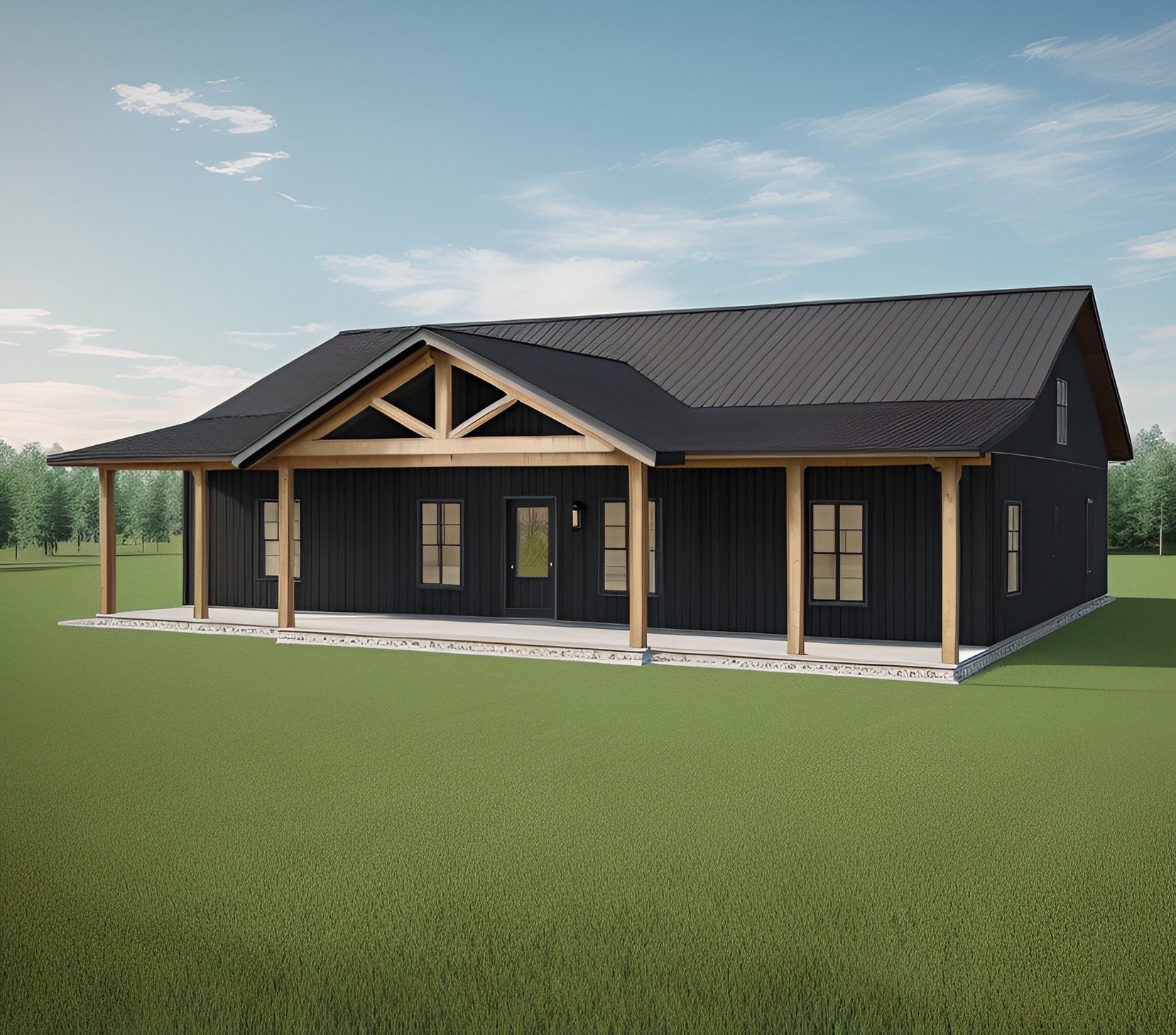 1,683 Sqft Barndominium Full Plan Set - Etsy Canada