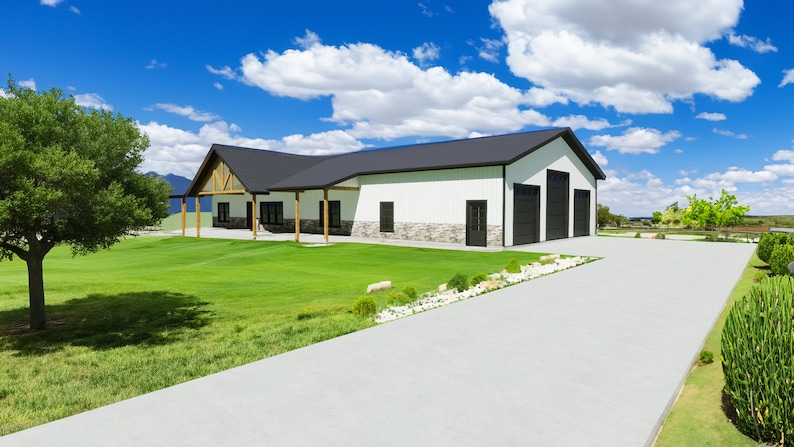 2400 Sq Ft Barndominium Plan: 3-car Garage, Dog Wash, Playroom - Etsy