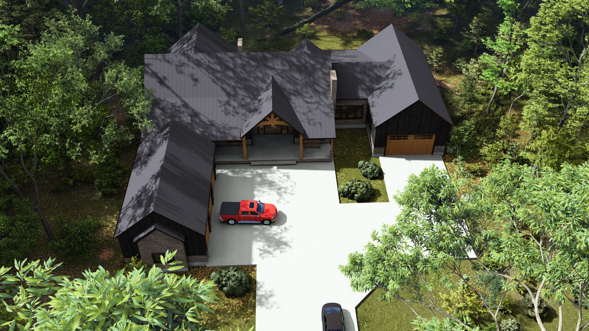 Brookstone Manor House Plan - Spacious Multi-level Home Design With ...