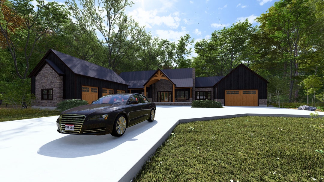 Brookstone Manor House Plan - Spacious Multi-level Home Design With ...