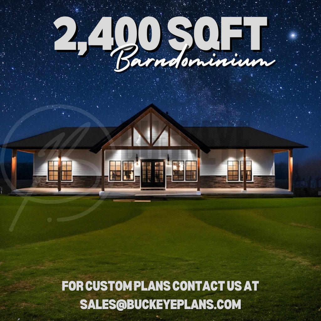 We Draft Custom Plans Too - 2400sqft Barndominium Plan SP138 Material ...