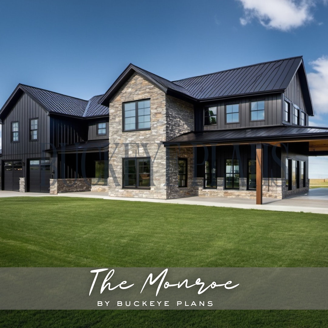 Monroe Barn Home Plan Expansive 3952 Sq Ft Modern Farmhouse Design ...
