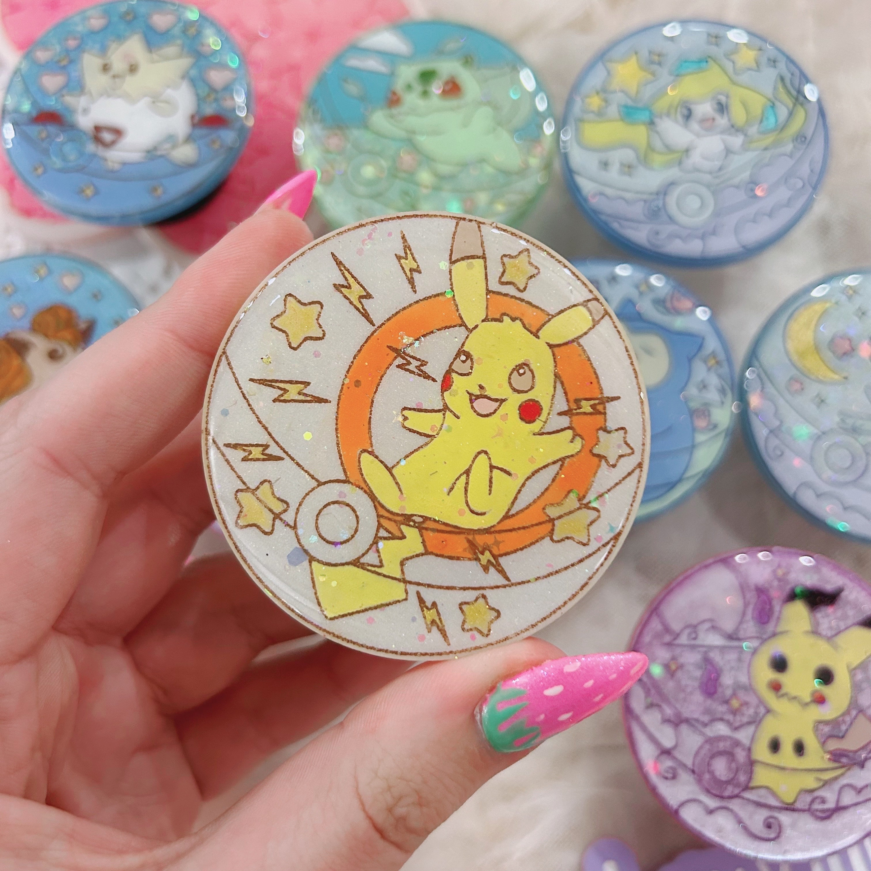 Handmade, Hand Painted, Cute Kawaii Poke Phone Accessory, Anime Togepi ...