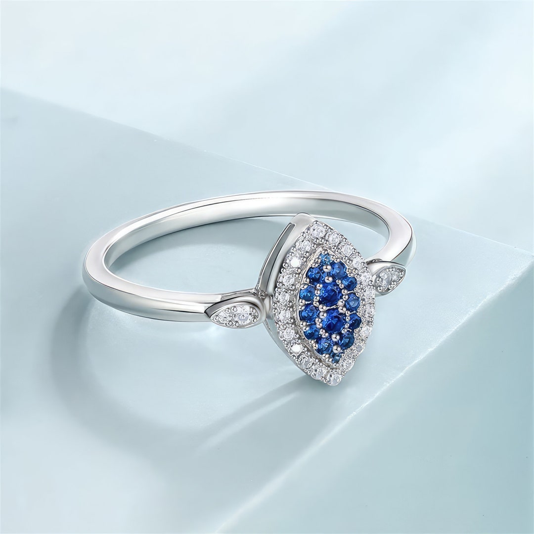 Silver Evil Eye Ring, Turkish Evil Eye Jewelry, Handmade Jewelry, Evil ...