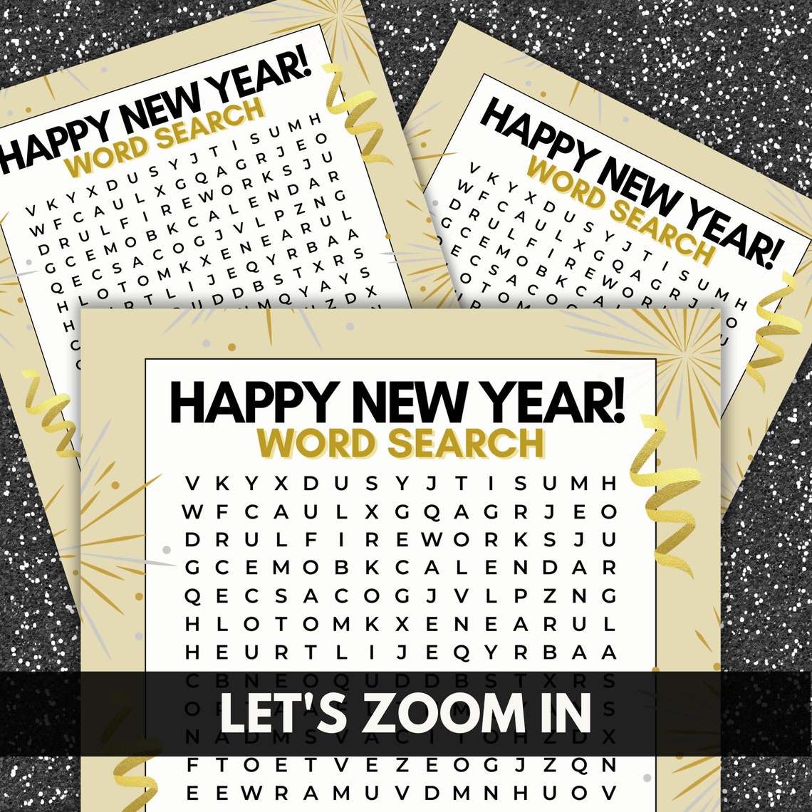 New Year's Eve Word Search Printable, Instant Download, New Year's ...