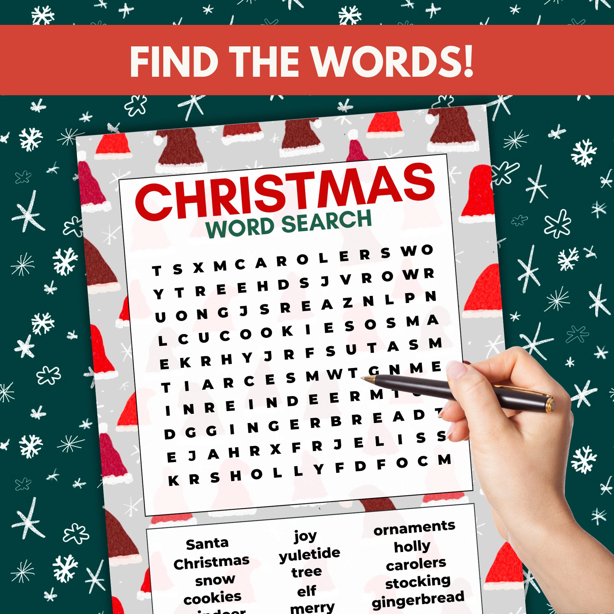 Christmas Word Search - Printable Download, Instant Download, Christmas ...