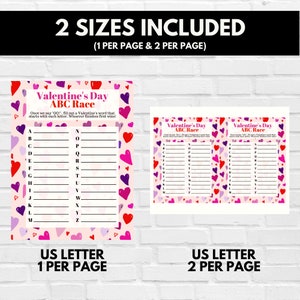 Valentine's Day ABC Race Printable, Digital Download, A-Z Race ...