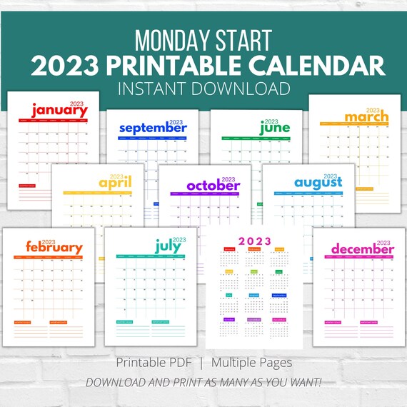 Free 2023 Calendar Printable PDF – Simple Minimalist