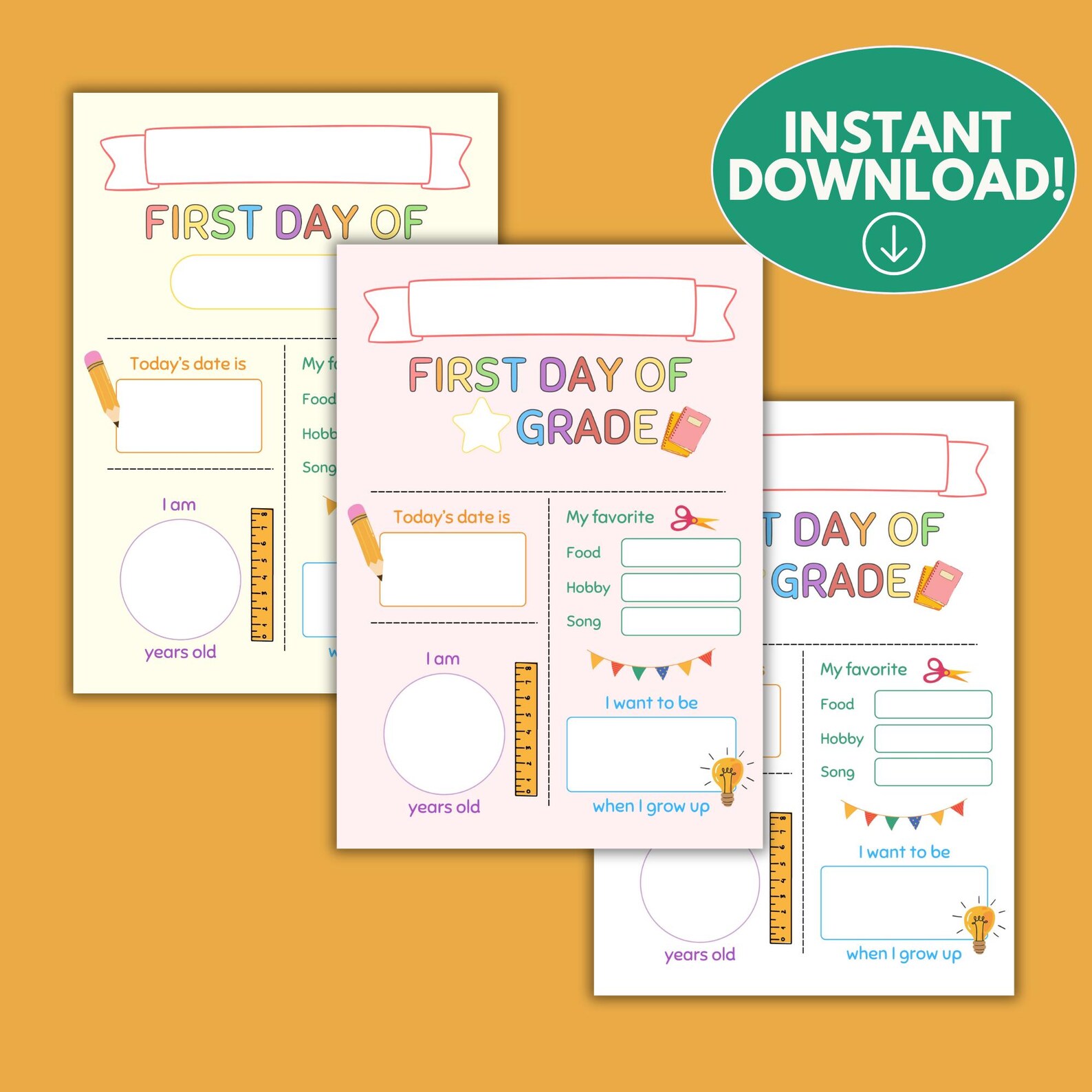 Back to School Sign Printable | First Day of School, Kids Activity ...