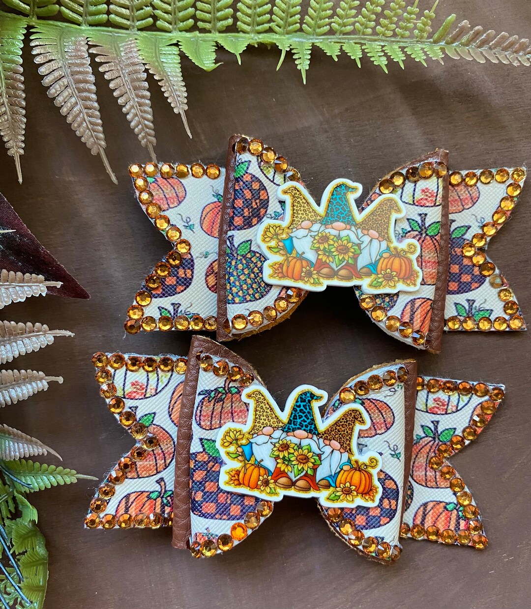 Fall Pumpkin Gnomes Hair Bow Fall Hair Bows, Hair Accessories, Birthday ...