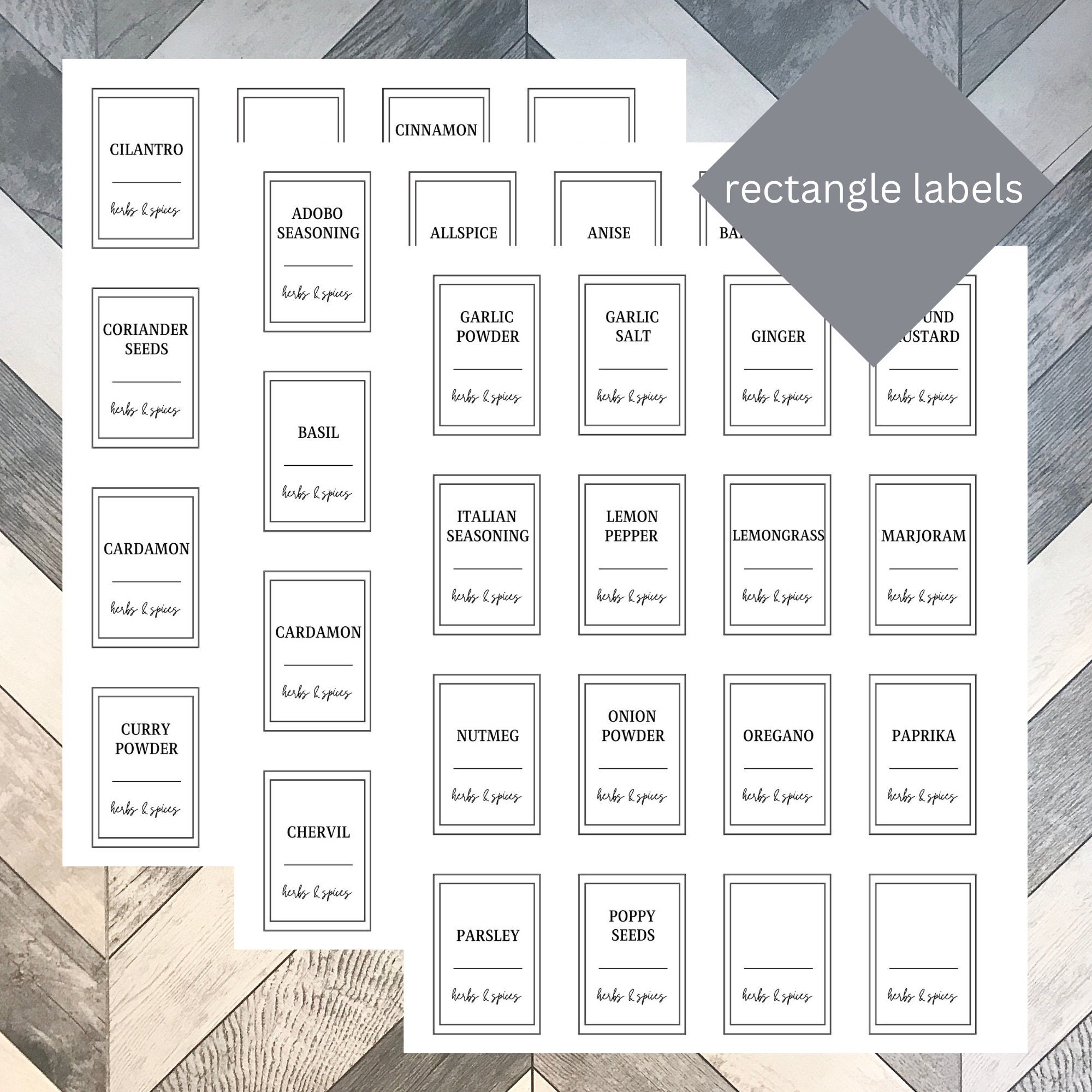Editable, Printable Spice Labels. Includes EDITABLE Template.modern ...
