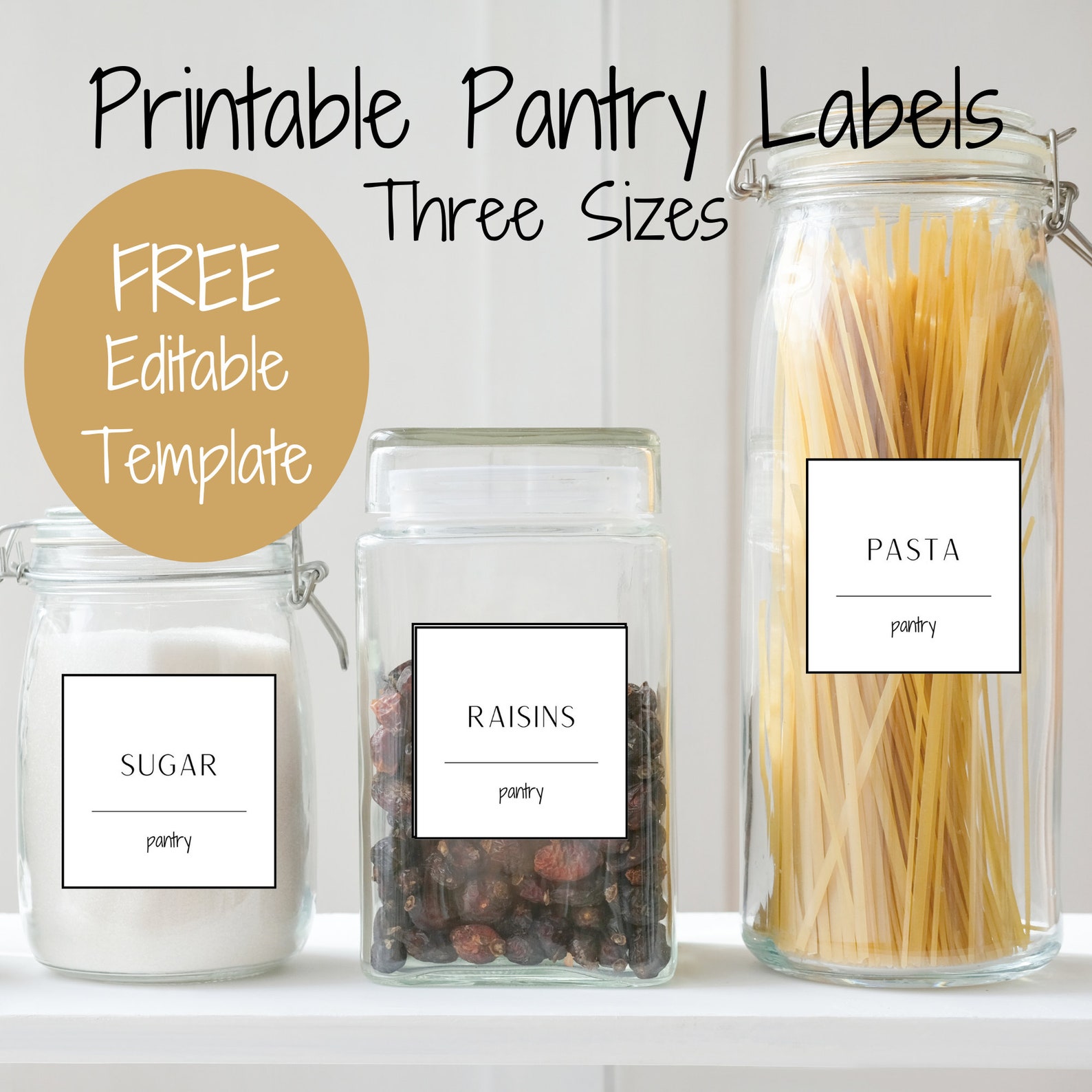 EDITABLE, Printable Pantry Labels. Ready to Print and EDITABLE Template ...