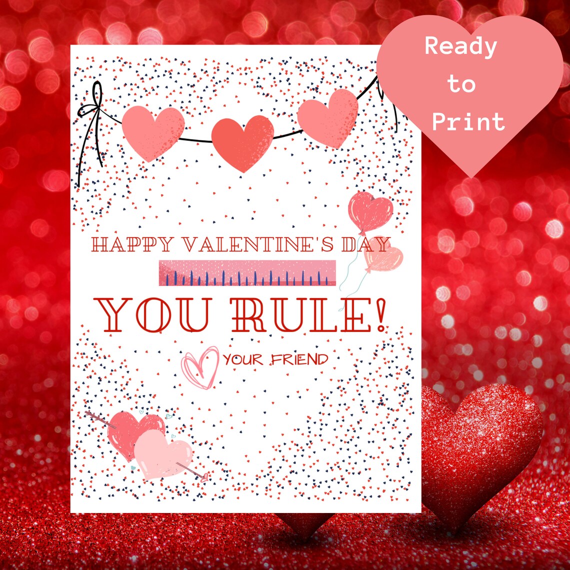 Printable Valentine's Tags. Printable Ruler Valentine Cards. Kids ...