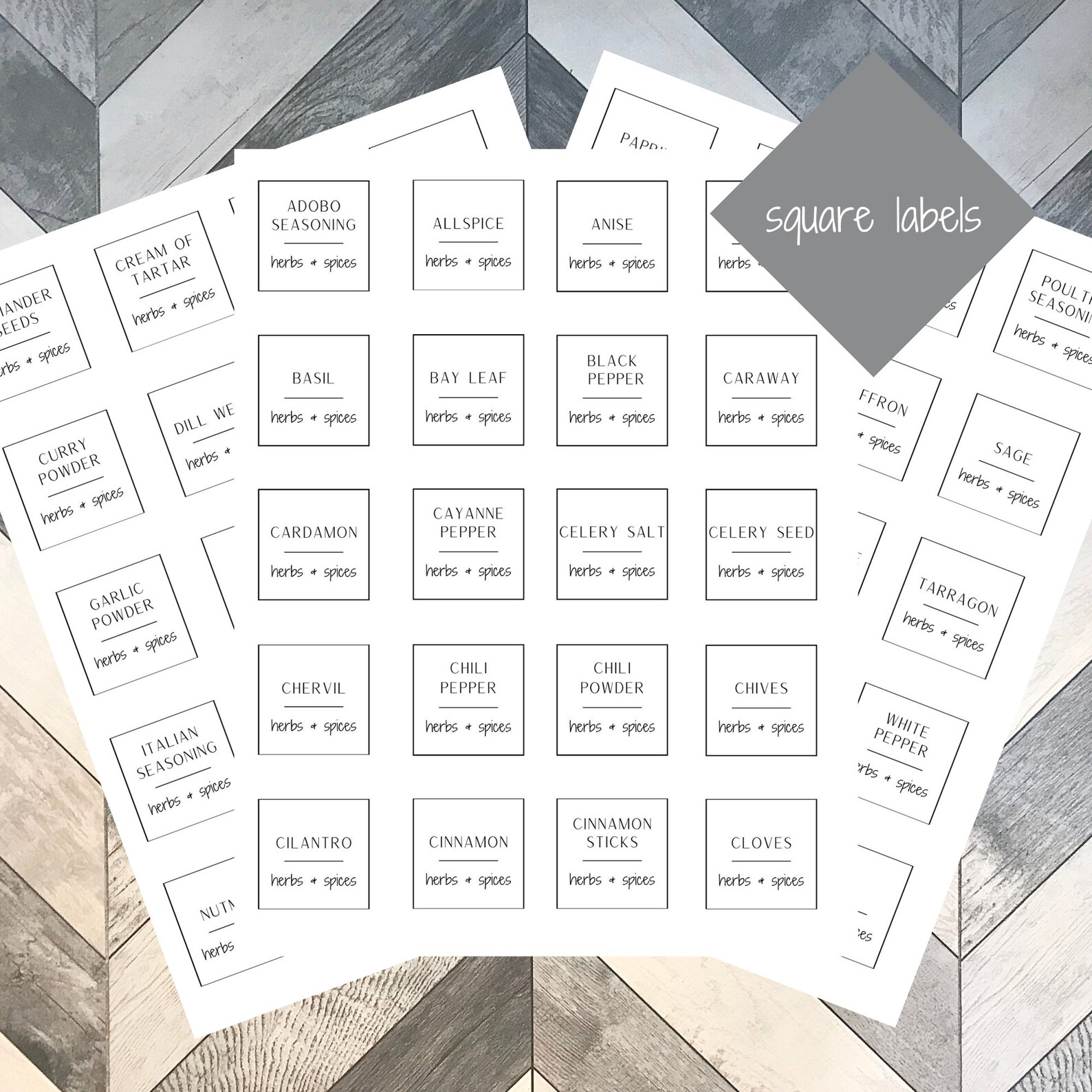 Editable, Printable Spice Labels. Includes EDITABLE Template.modern ...