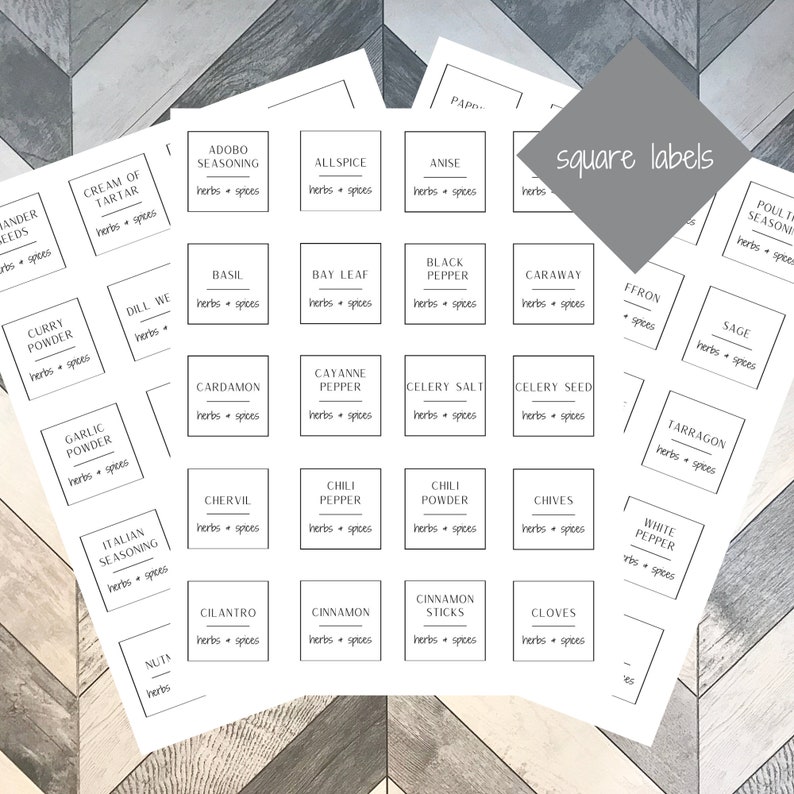 Editable, Printable Spice Labels. Includes EDITABLE Template.modern ...