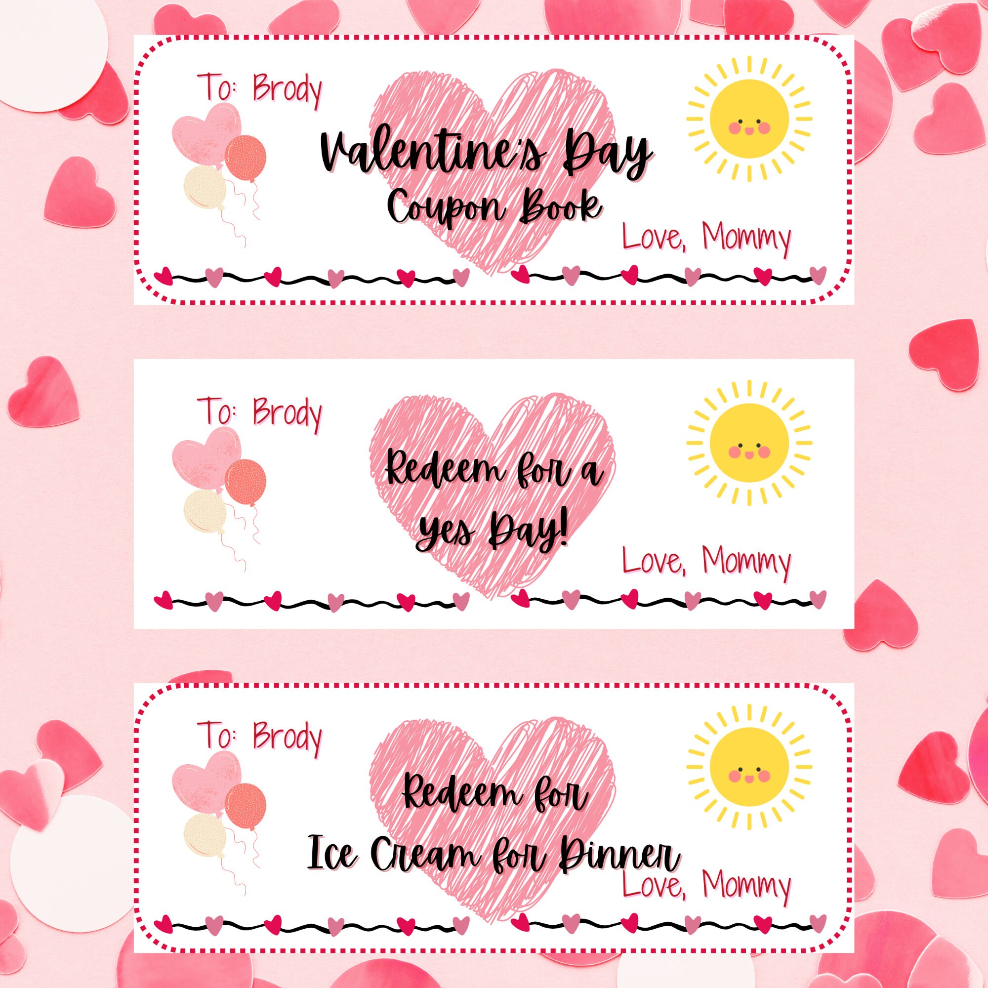 EDITABLE Kids Valentine Coupons/valentine's Day Coupons/printable ...
