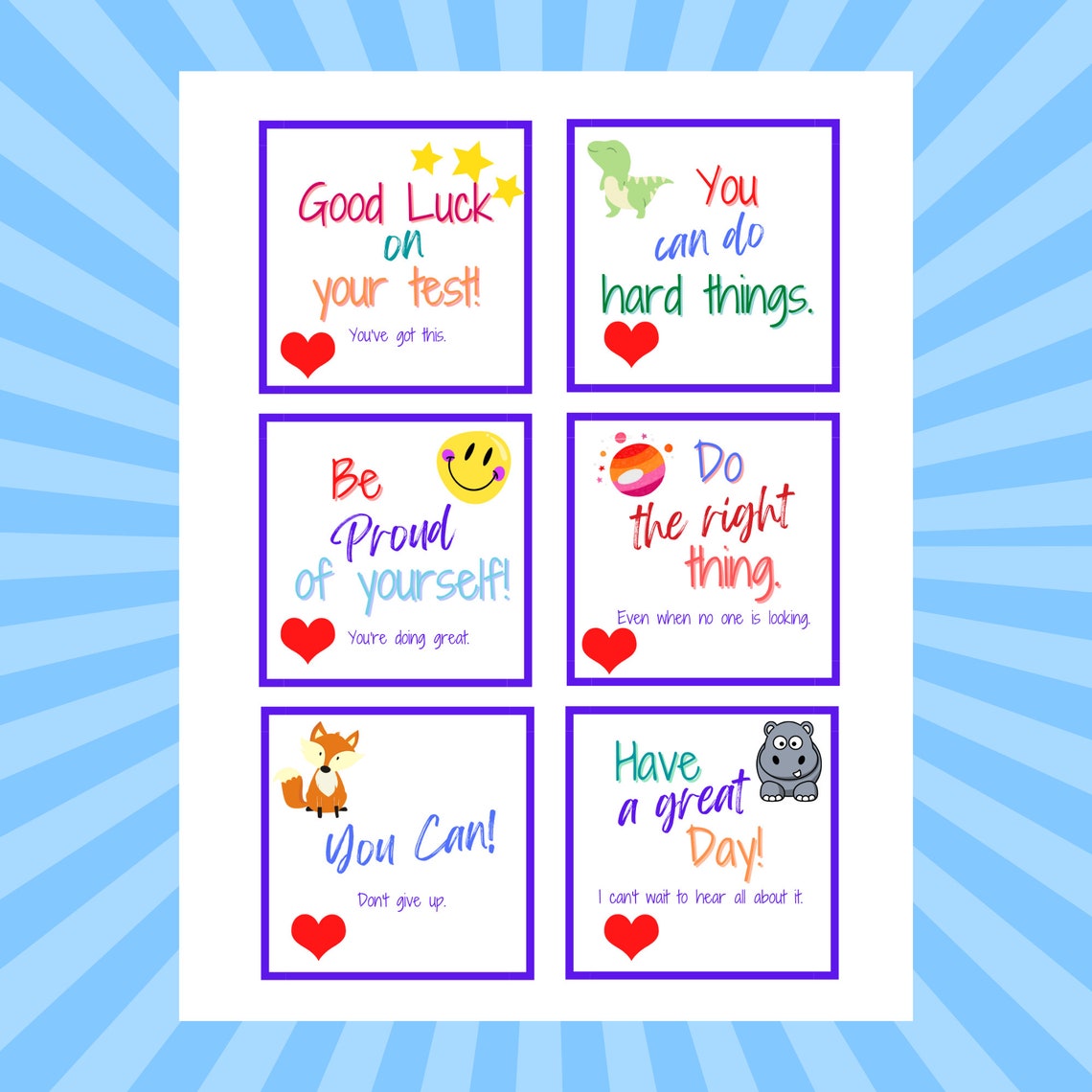 LUNCH BOX Notes/printable/36 Kids Lunch Box Notes/inspirational Lunch ...