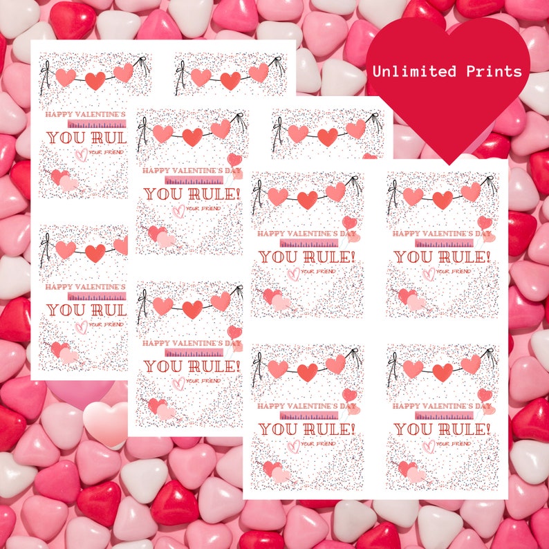 Printable Valentine's Tags. Printable Ruler Valentine Cards. Kids ...