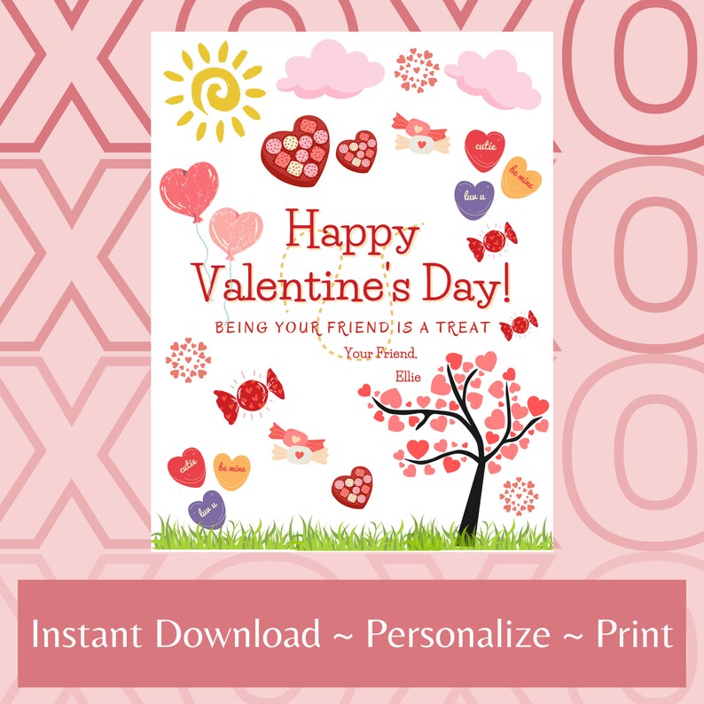 Editable Valentine's Cards. Printable, Personalized Valentine's Day ...