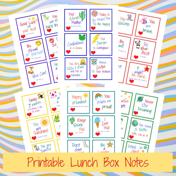 Inspirational Lunch Box Notes - Etsy