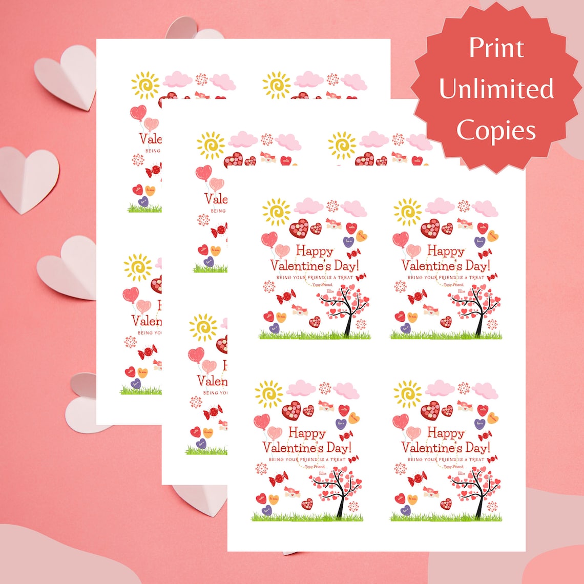 Editable Valentine's Cards. Printable, Personalized Valentine's Day ...