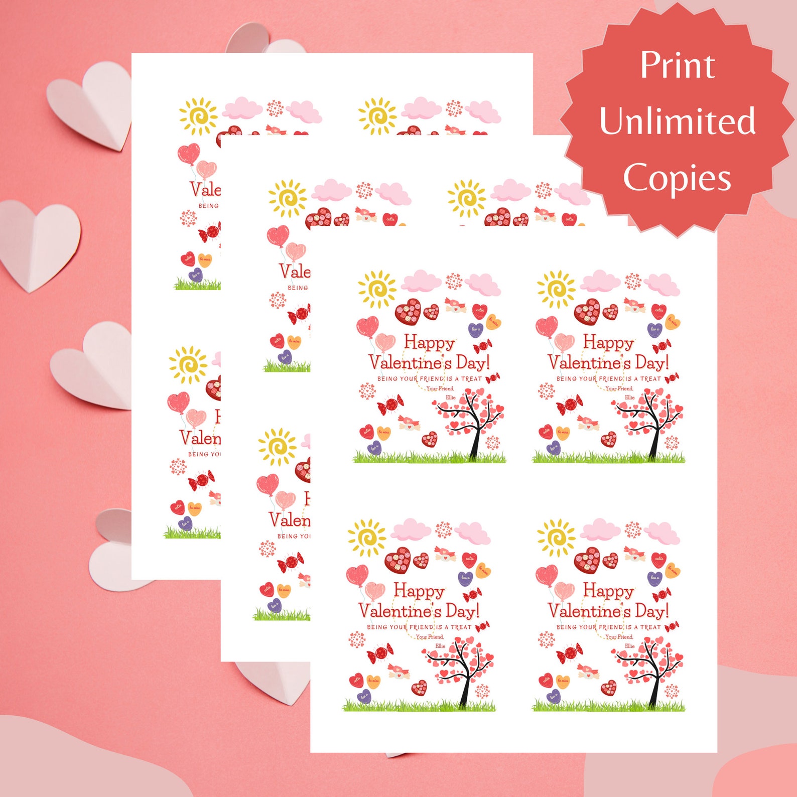 Editable Valentine's Cards. Printable, Personalized Valentine's Day ...
