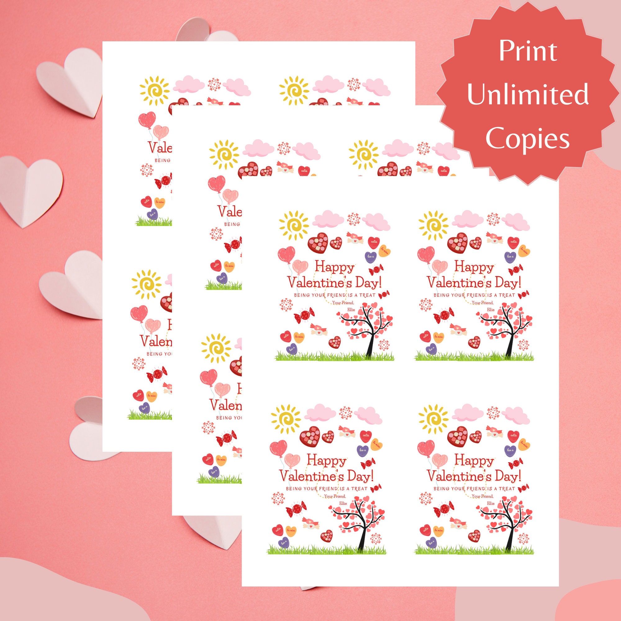 Editable Valentine's Cards. Printable, Personalized Valentine's Day ...