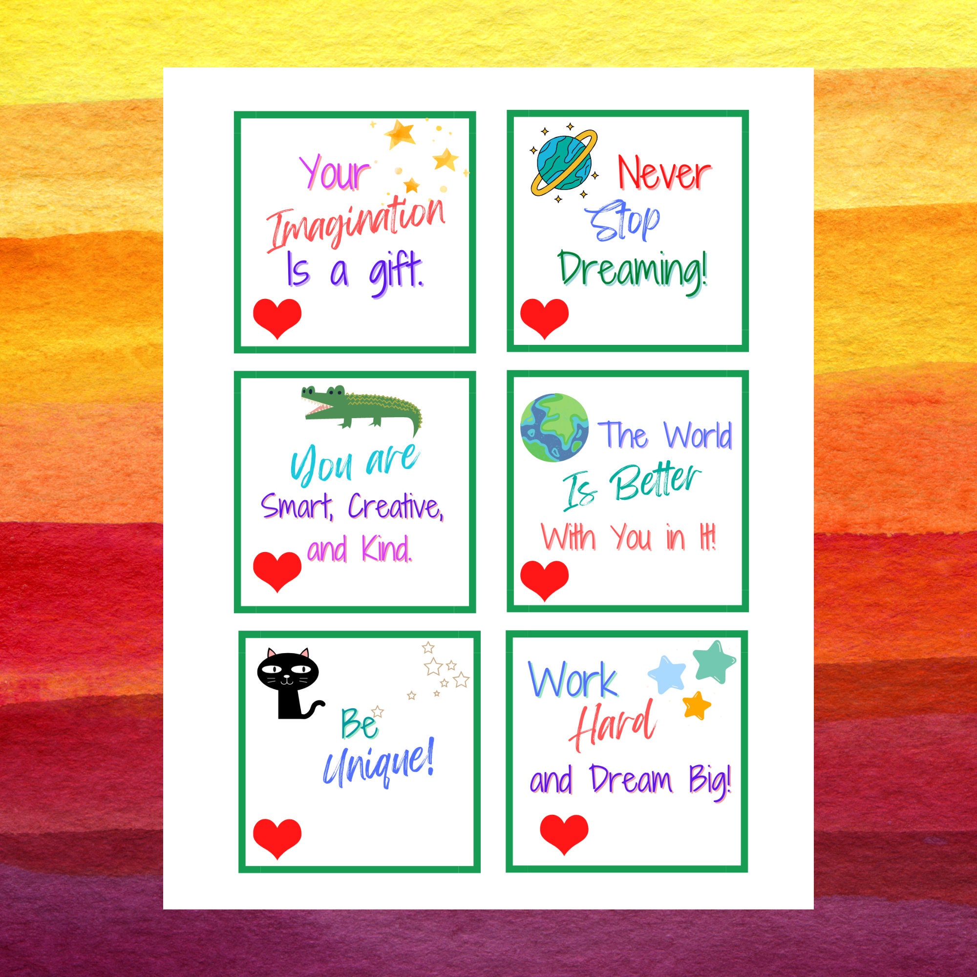 LUNCH BOX Notes/printable/36 Kids Lunch Box Notes/inspirational Lunch ...