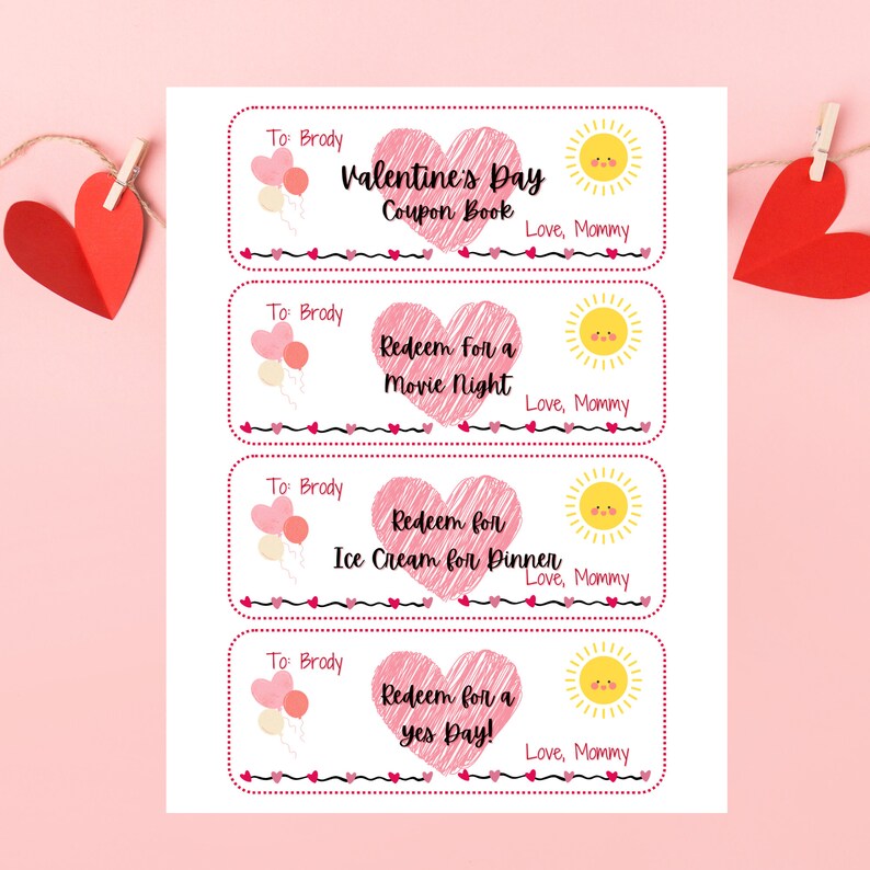 EDITABLE Kids Valentine Coupons/valentine's Day Coupons/printable ...