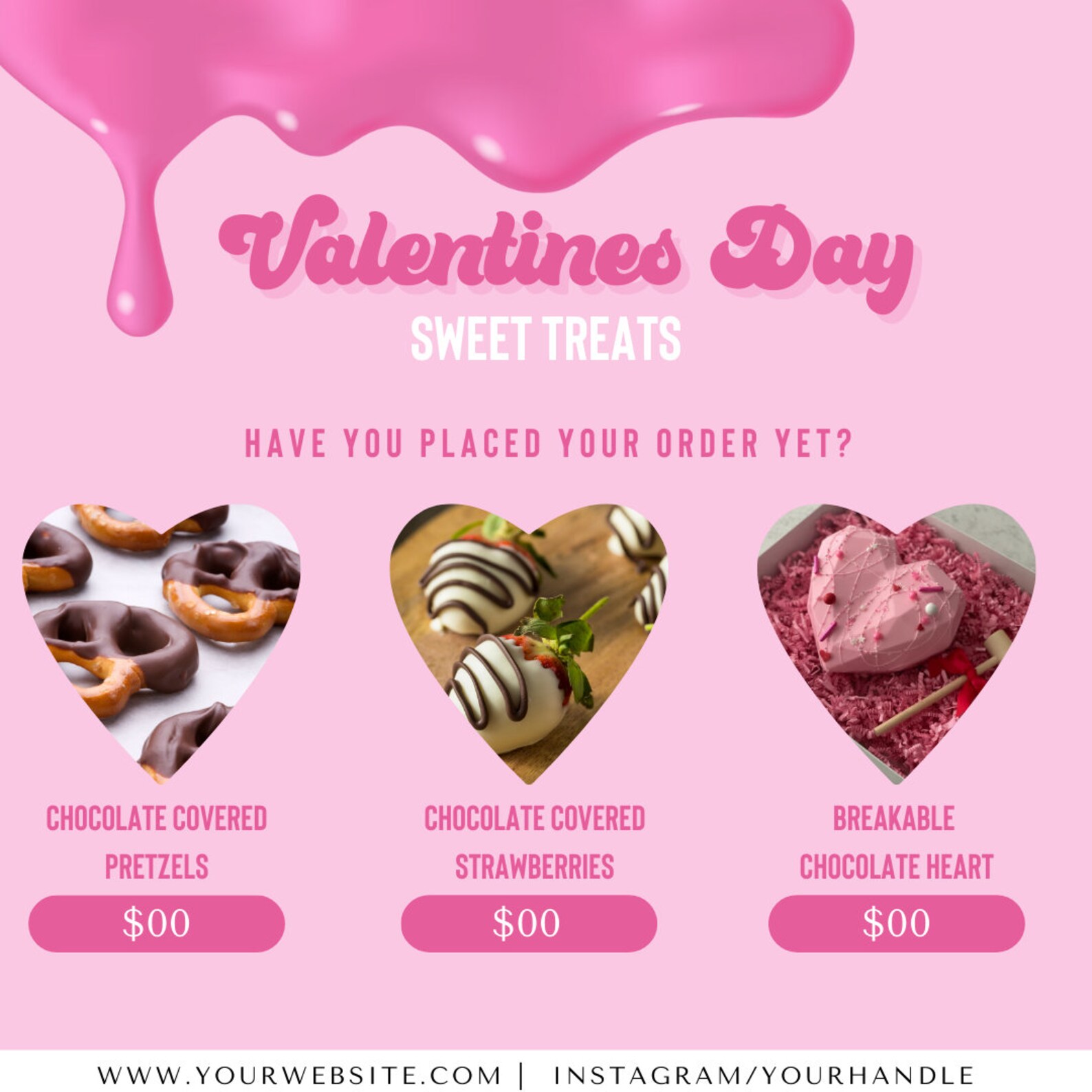 Editable Valentine's Day Sweet Treats Flyer, Dessert Flyer, Social ...