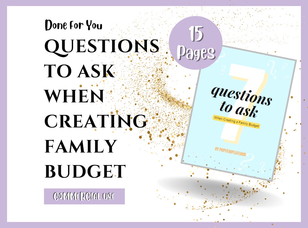 7 Questions to Ask When Create Family Budget Done for You - Etsy