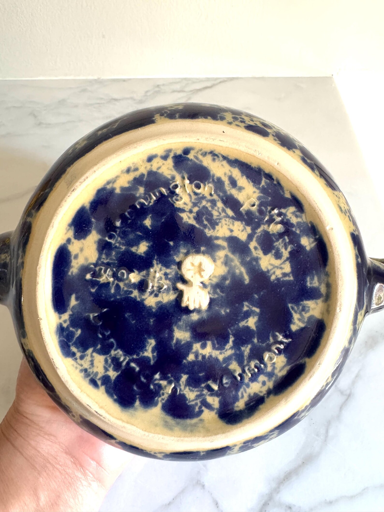 Small Vintage Teapot & Lid Agate Blue by BENNINGTON POTTERS 9.5"x5.25 ...