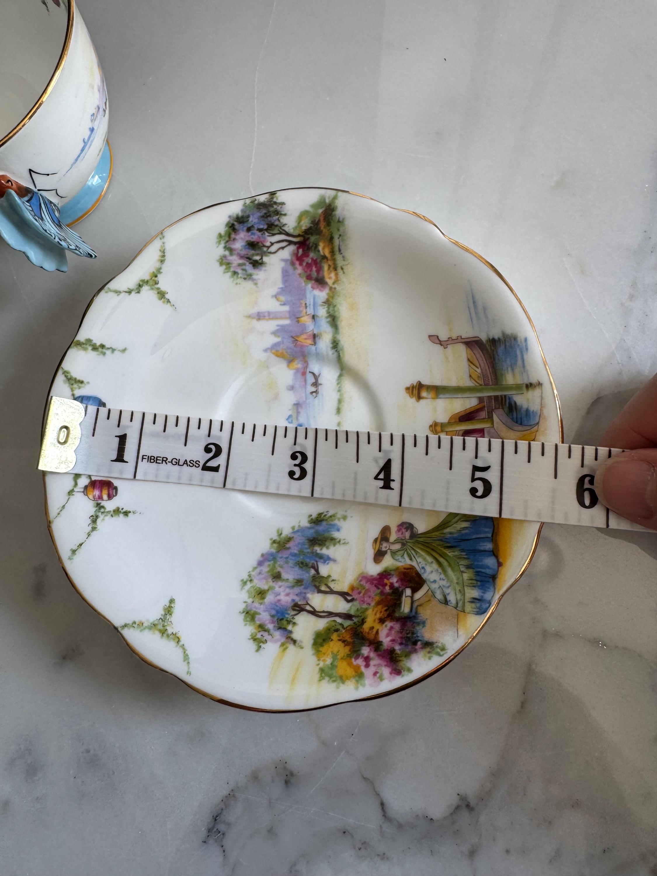 Rare Antique Aynsley Butterfly Handled Tea Cup and Saucer Venetian ...