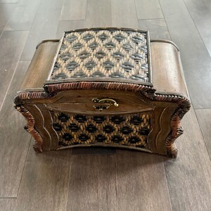 Large Hinged Wooden Wicker Keepsake Chest Box 16x 10x8 - Etsy