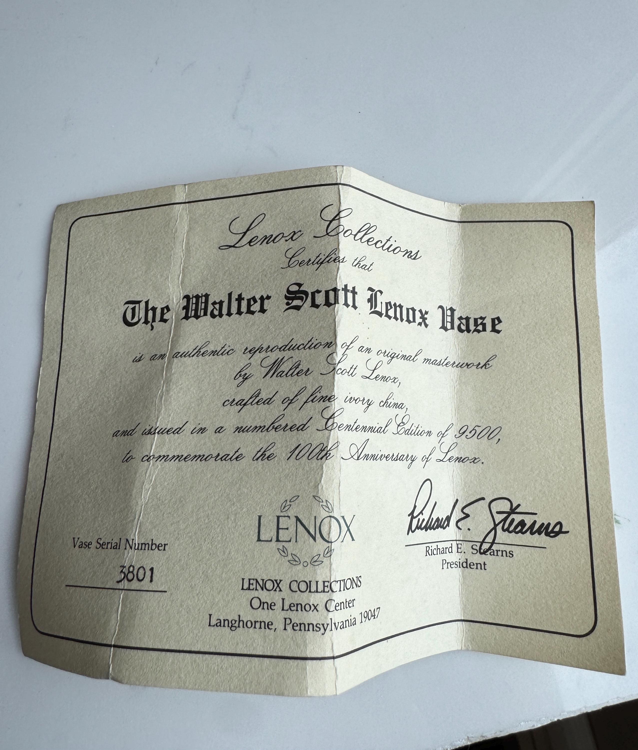Limited Edition Vintage "the Walter Scott Lenox Vase" #3801 8.25"x8 ...