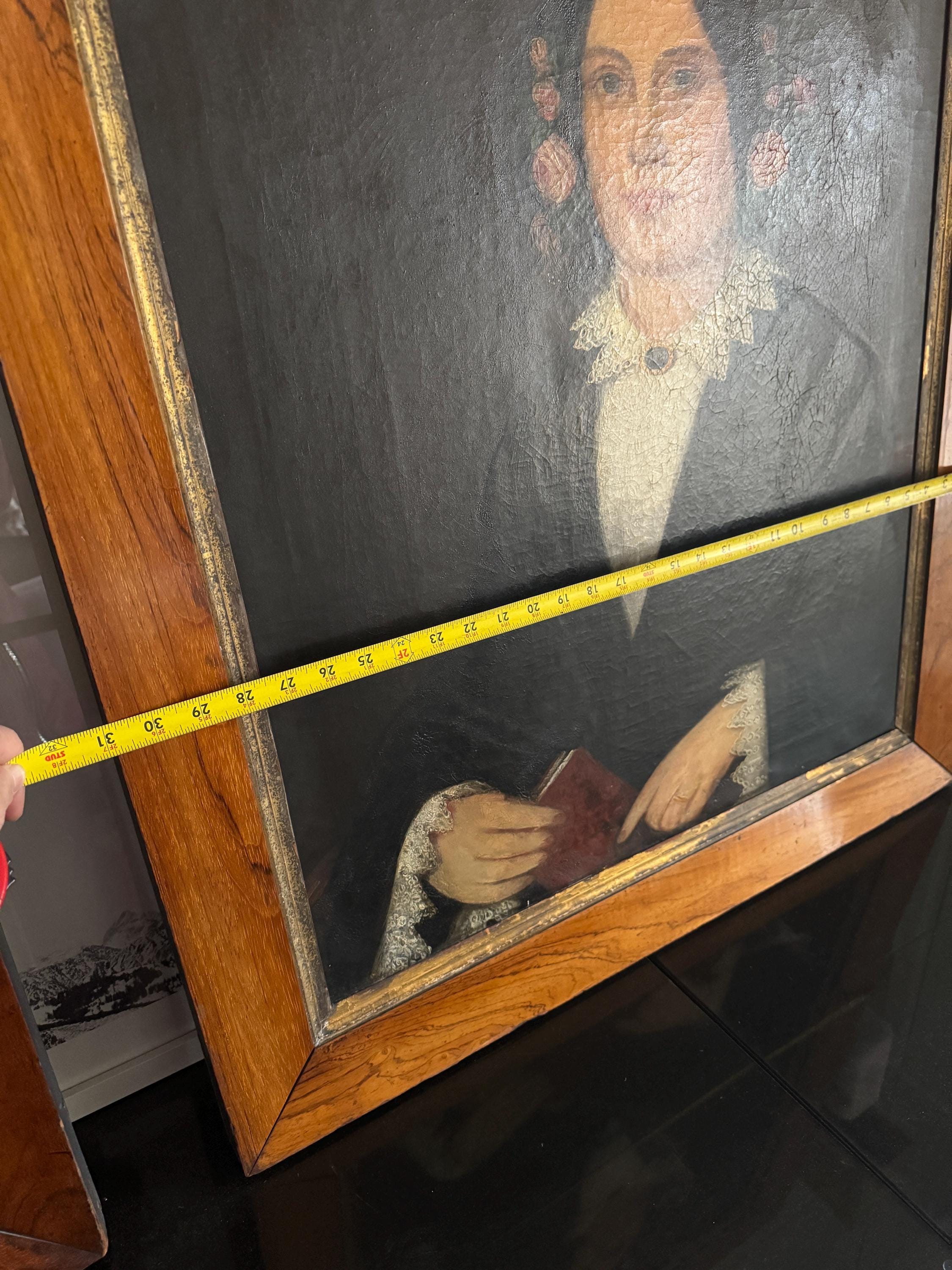 Antique 1853 Victorian Oil Painting of Lady Portrait of Mary Rogers 35. ...