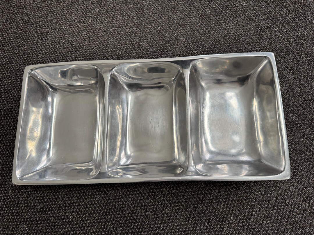 Pottery Barn Metal Divided Serving Tray or Platter 16.5”x8” - Etsy