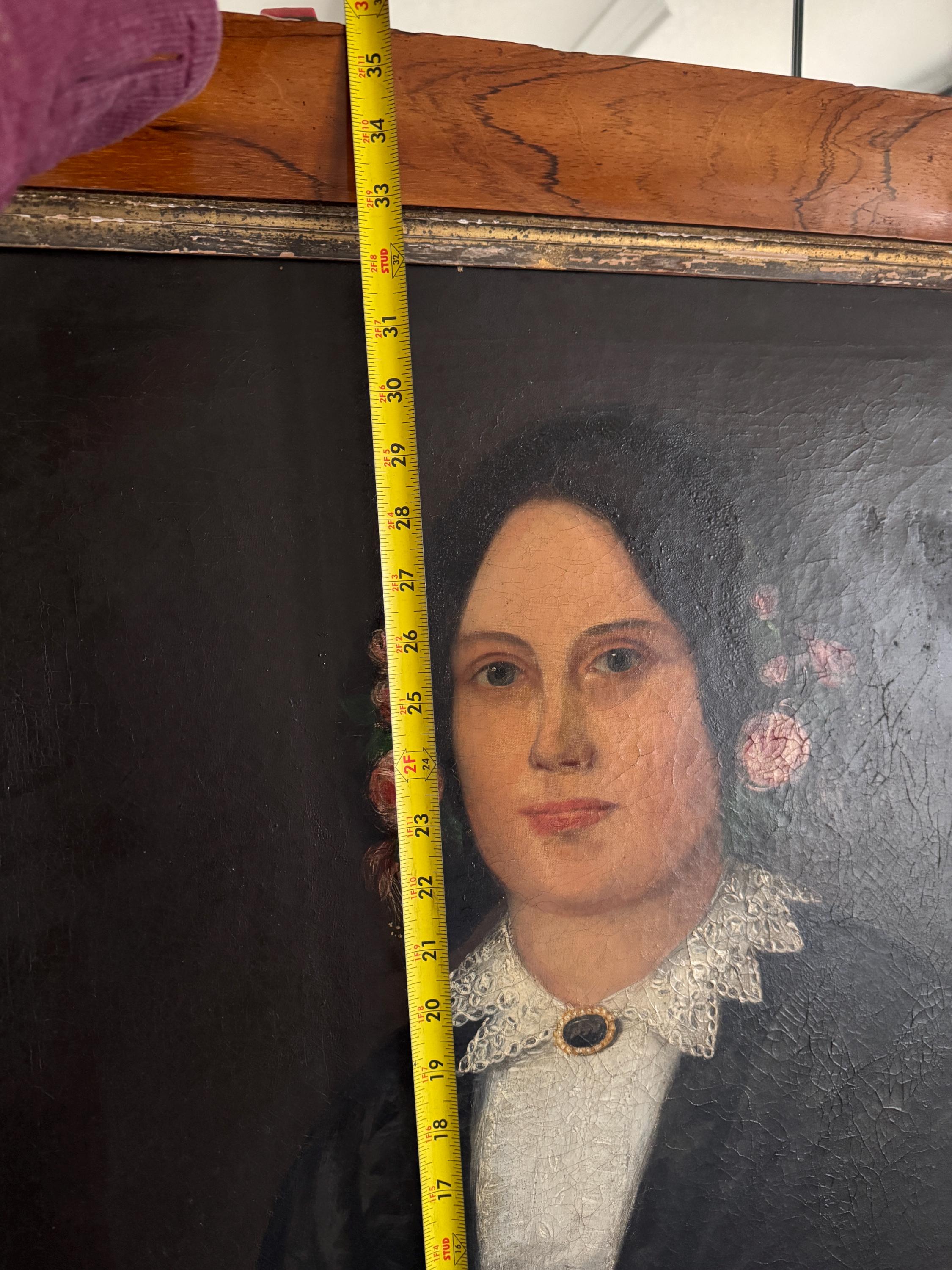 Antique 1853 Victorian Oil Painting of Lady Portrait of Mary Rogers 35. ...