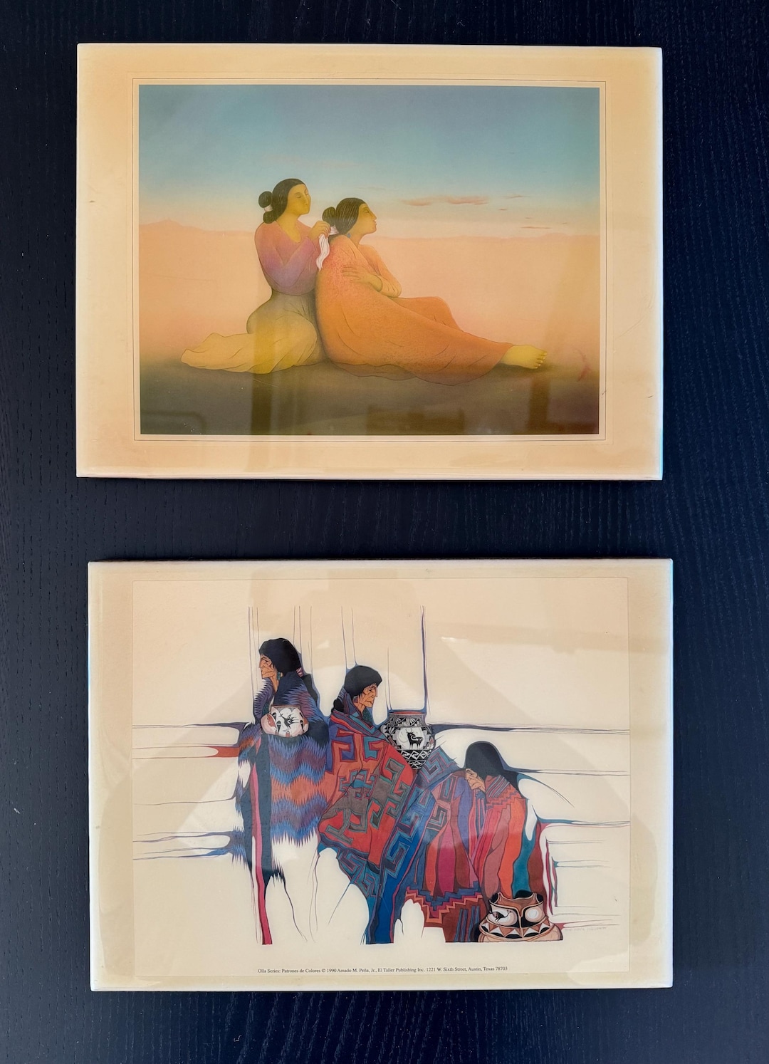 Two Vintage Amado Maurilio Pena Ceramic Tile - "patrones De Colores ...