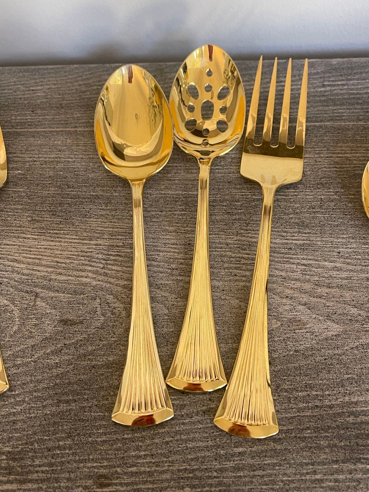 Set of 38 Vintage International LYON Gold Plated Stainless Flatware ...