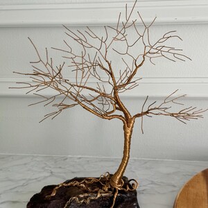 Vintage Twisted Copper Wire Tree Sculpture on Slate 12"x6" - Etsy