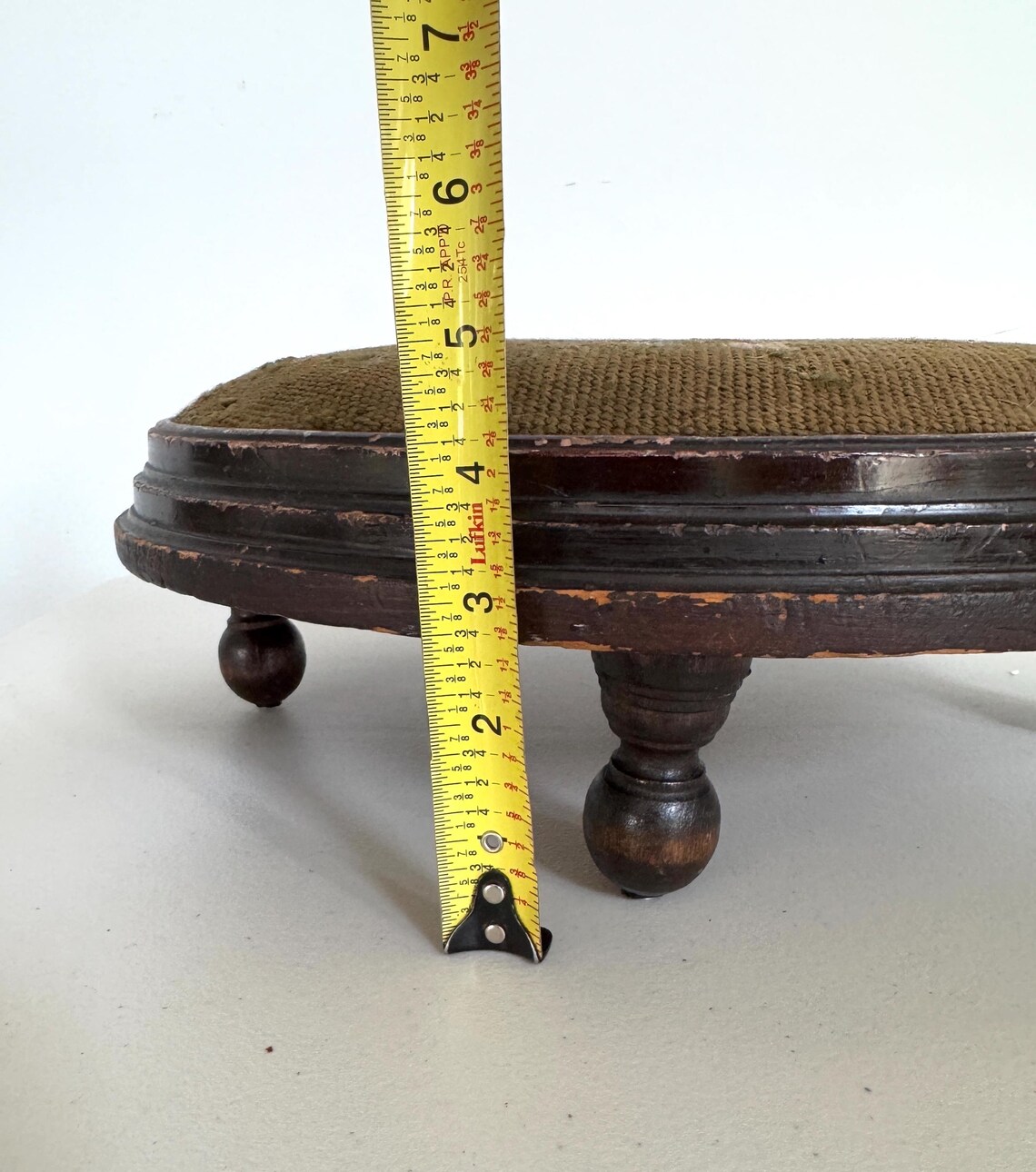 Antique Victorian Ebonised Oval Shaped Footstool With Floral ...