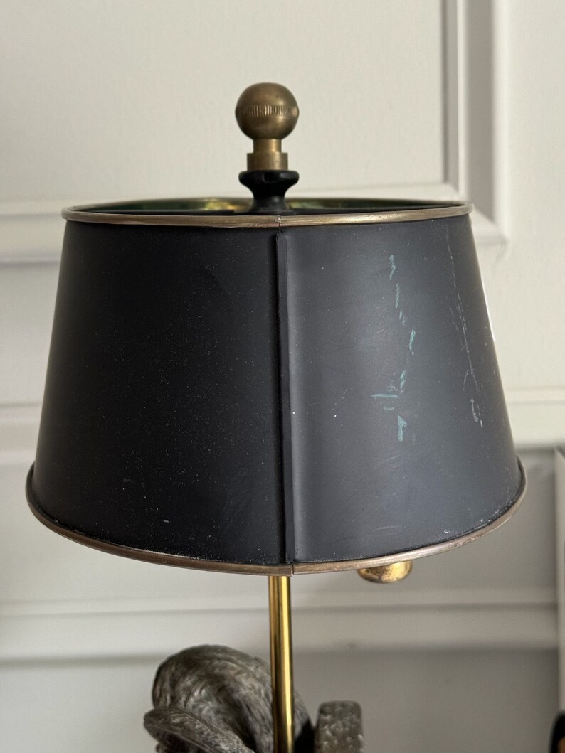 Vintage Griffin Sphinx Sculpture Gold and Black Table Lamp With Black ...