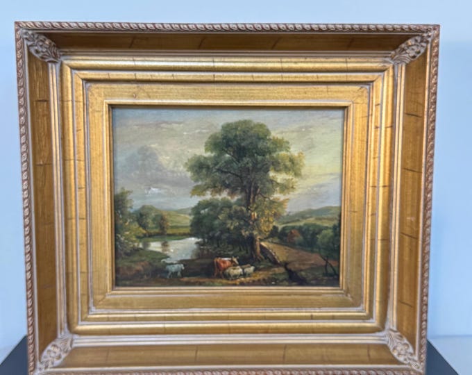 Landscape Oil Painting 13-3/4 X 15-3/4 in Beautiful Gilt Frame - Not ...