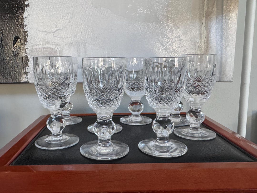 8 Waterford Colleen Small Short Ball Stem Shot Cordial Glass 3.25”x1 3/ ...