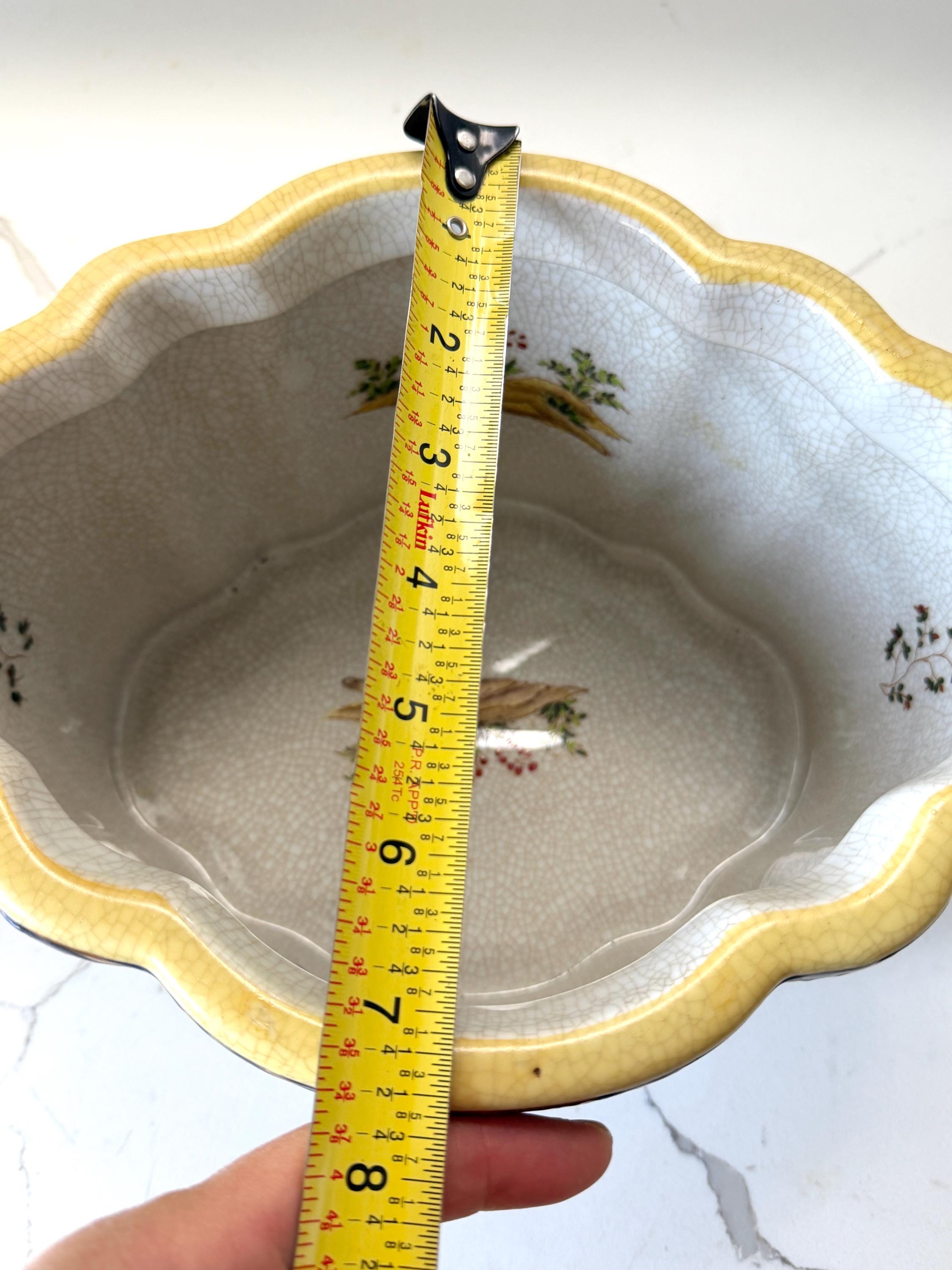 Vintage Chinese Export Hua Rong Tang Zi Crackled Ceramic Jardiniere ...
