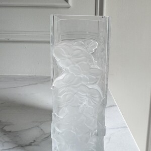 Vintage Mid Century Modern Art Deco Frosted Ice Cube Shaped Vase With ...