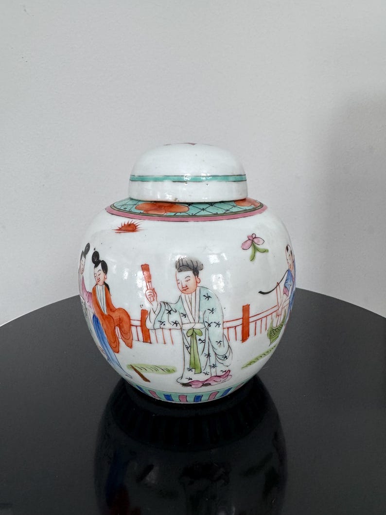 19th Century Antique China Export Porcelain Famille Rose Ginger Jar ...
